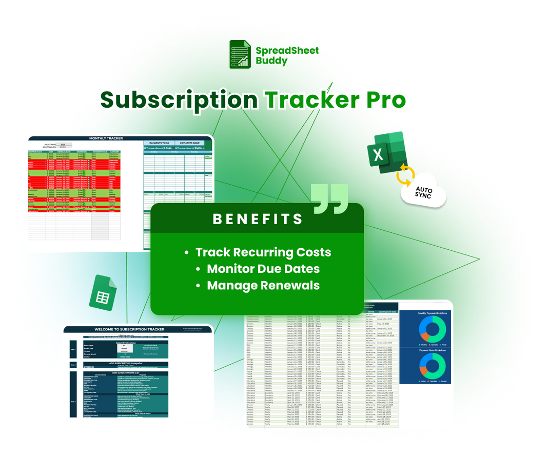 Subscription Tracker Pro – SpreadSheetBuddy